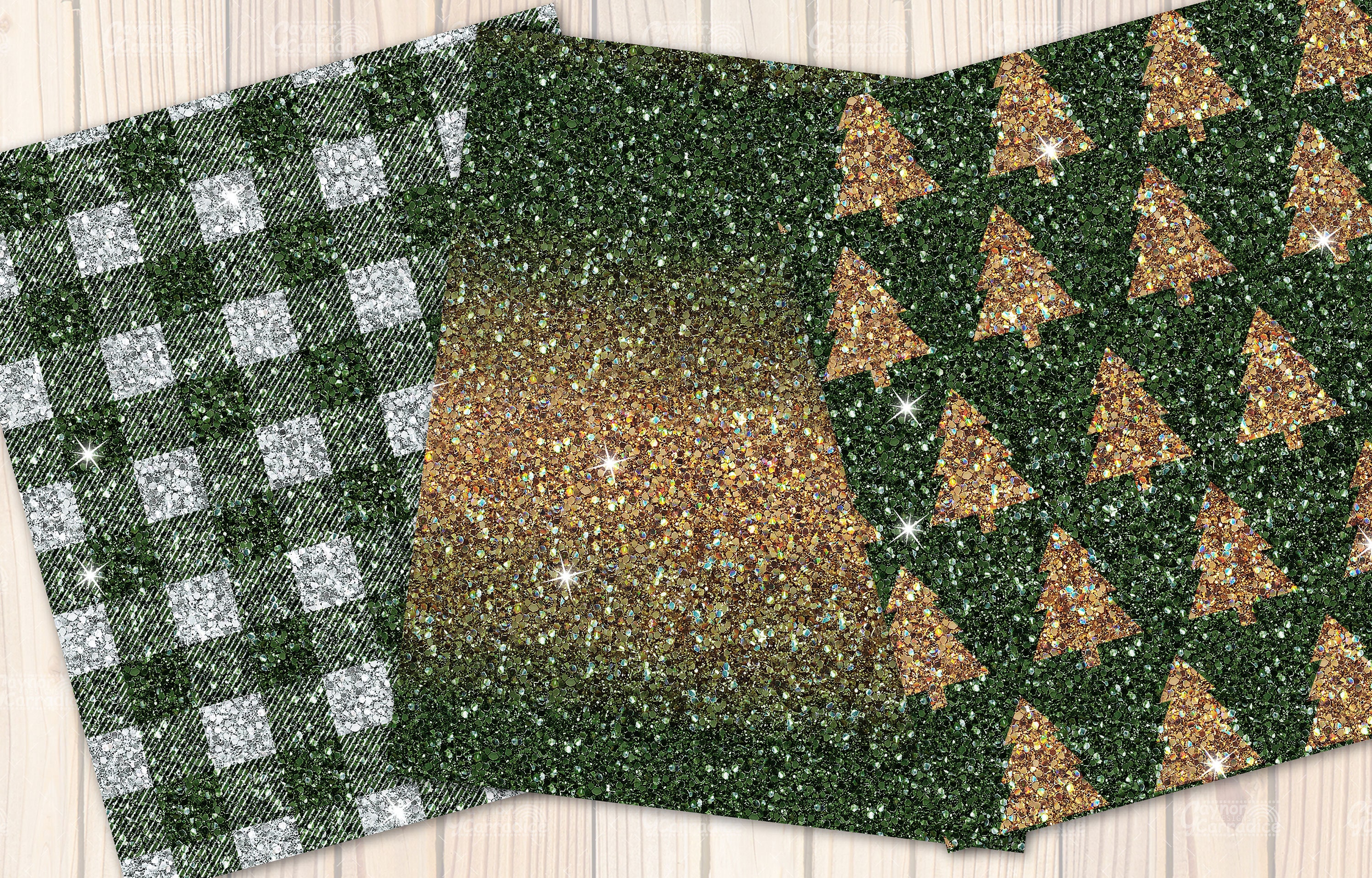 Traditional Christmas Glitter Digital Papers - Plaid Glitter Seamless ...