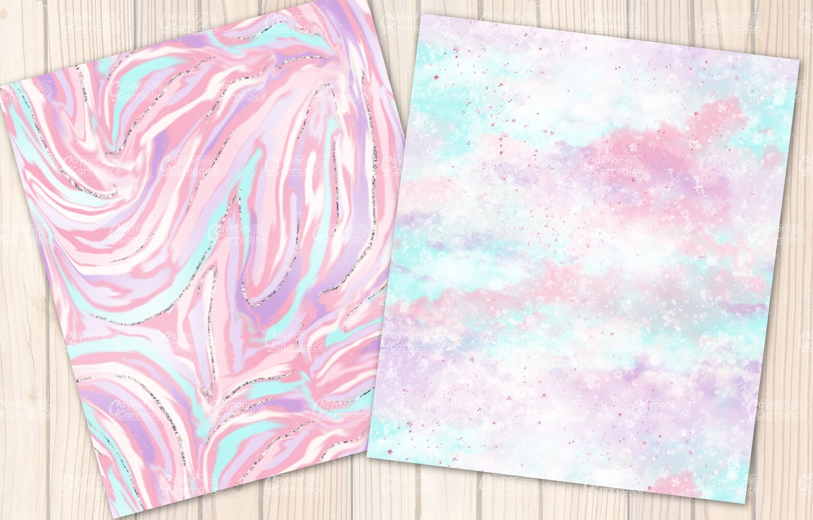 Girly Christmas digital papers 12 pink winter seamless | Etsy