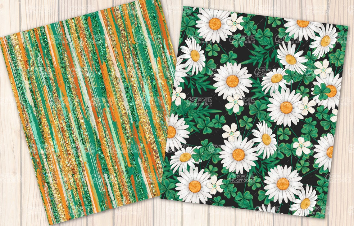 St Patricks Day Digital Papers - 12 Watercolor Saint Paddys Seamless ...