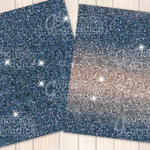 Winter Glitter Digital Papers, Ombre Glitter Seamless Patterns ...