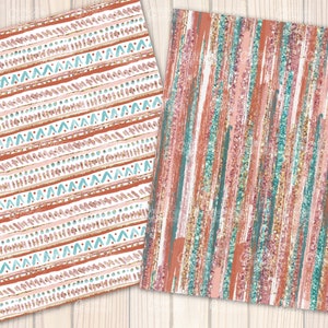 Boho Beach - Abstract and Floral Boho Digital Papers - 12 Watercolor ...