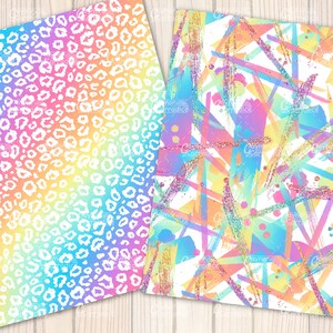 Happy Place - Rainbow Digital Papers - 12 Watercolor Summer Seamless ...
