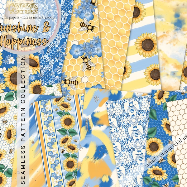 Bee Digital Paper - Etsy