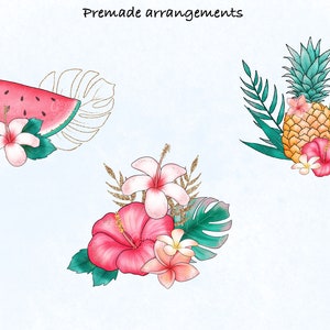Cute Summer Clipart - 36 Tropical Clip Art in Png - Watercolor Dragons ...
