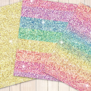 Easter Glitter Digital Papers - Pastel Ombre Glitter Seamless Patterns ...