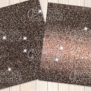 New Year Glitter Digital Papers - Rose Gold Ombre Glitter Seamless ...