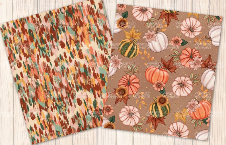 Watercolor fall digital papers 12 autumn seamless patterns | Etsy