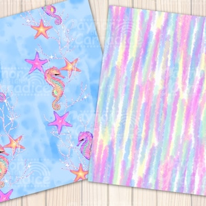 Cute Mermaid Digital Papers Under the Sea Seamless Patterns Party ...