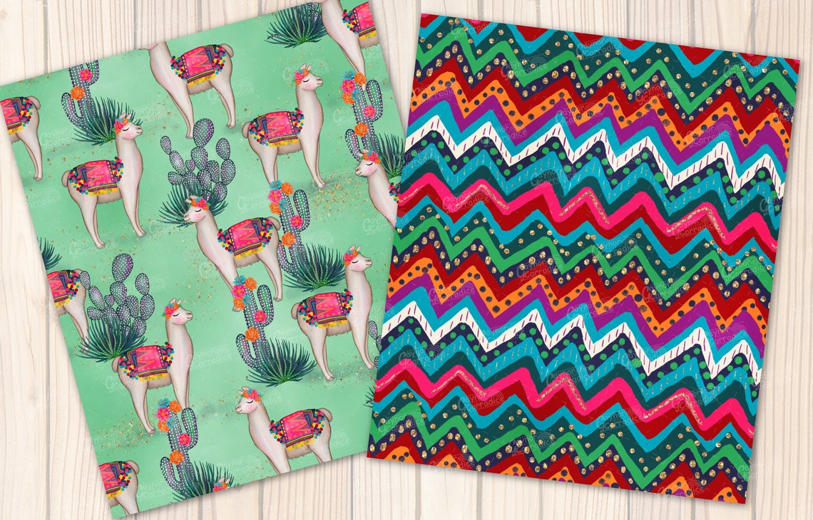 Mexican Digital Papers 12 Watercolor Cinco De Mayo Seamless - Etsy