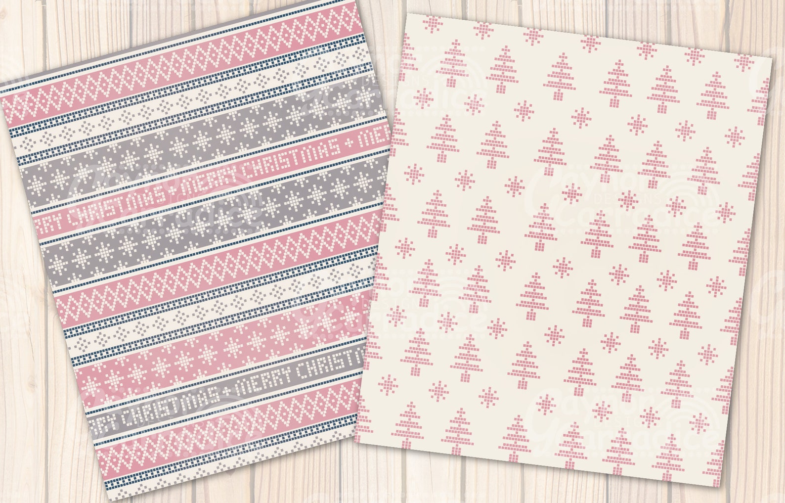 10 Nordic Winter Digital Papers Winter Seamless Patterns | Etsy