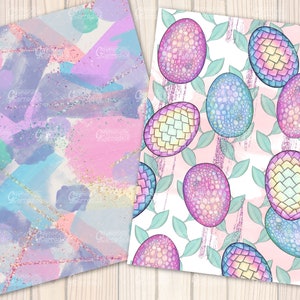 Cute Easter Digital Papers - 12 Watercolor Spring Seamless Patterns ...