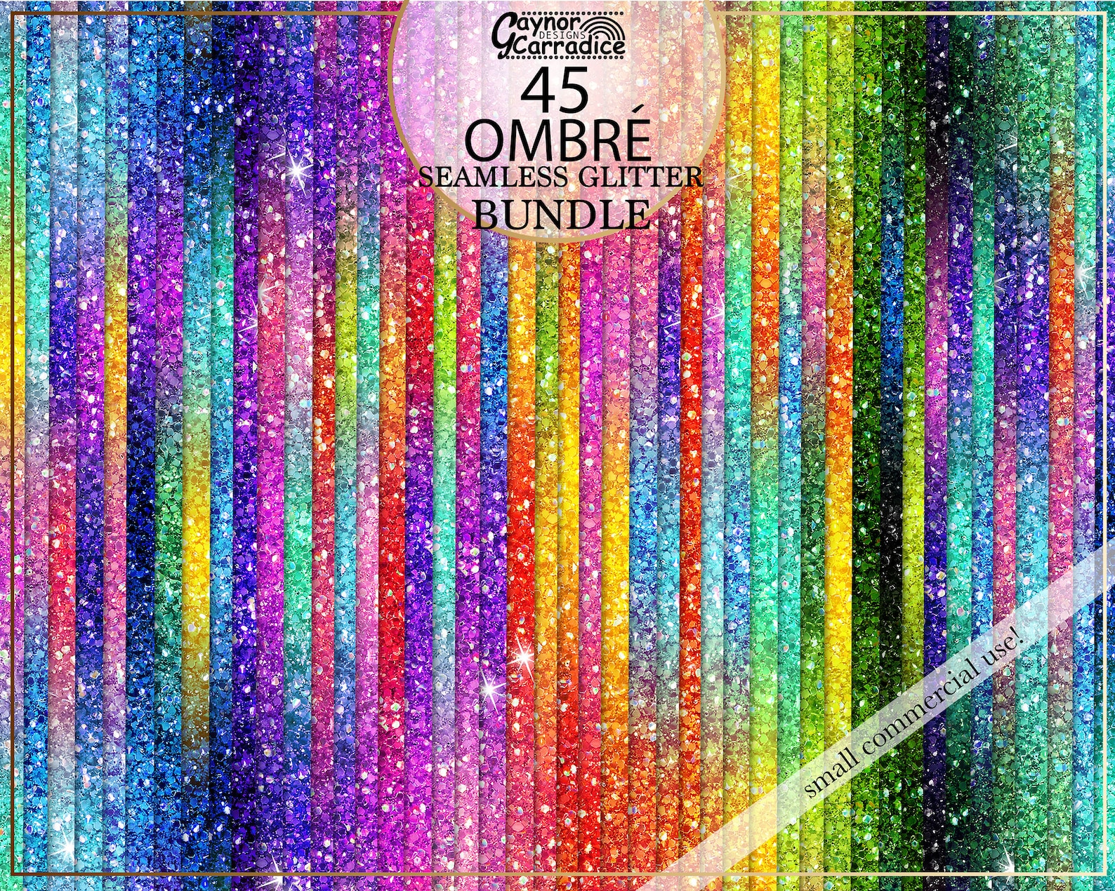 Ombre Glitter Backgrounds Bundle, 45 Glitter Seamless Pattern ...