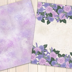 Spring Lavender Digital Papers - 12 Watercolor Purple Seamless Patterns ...