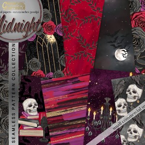 Watercolor Halloween Digital Papers, Halloween Seamless Patterns ...