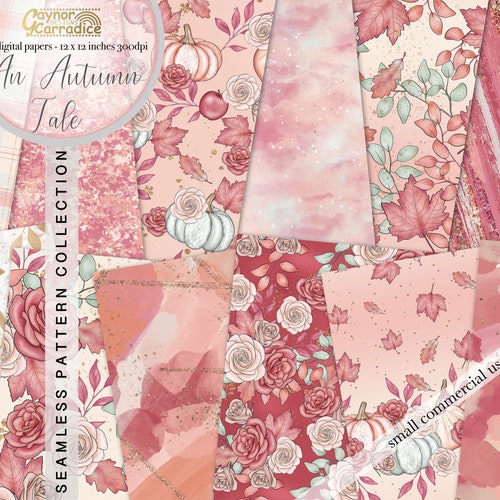 SEAMLESS Watercolor Thanksgiving Digital Paper Pack Pumpkin - Etsy