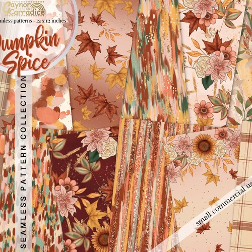 SEAMLESS Watercolor Thanksgiving Digital Paper Pack Pumpkin - Etsy