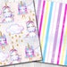 Unicorn Party Digital Papers Set Birthday Seamless Pattern - Etsy