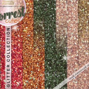 Fall Glitter Digital Papers, Autumn Glitter Seamless Patters ...