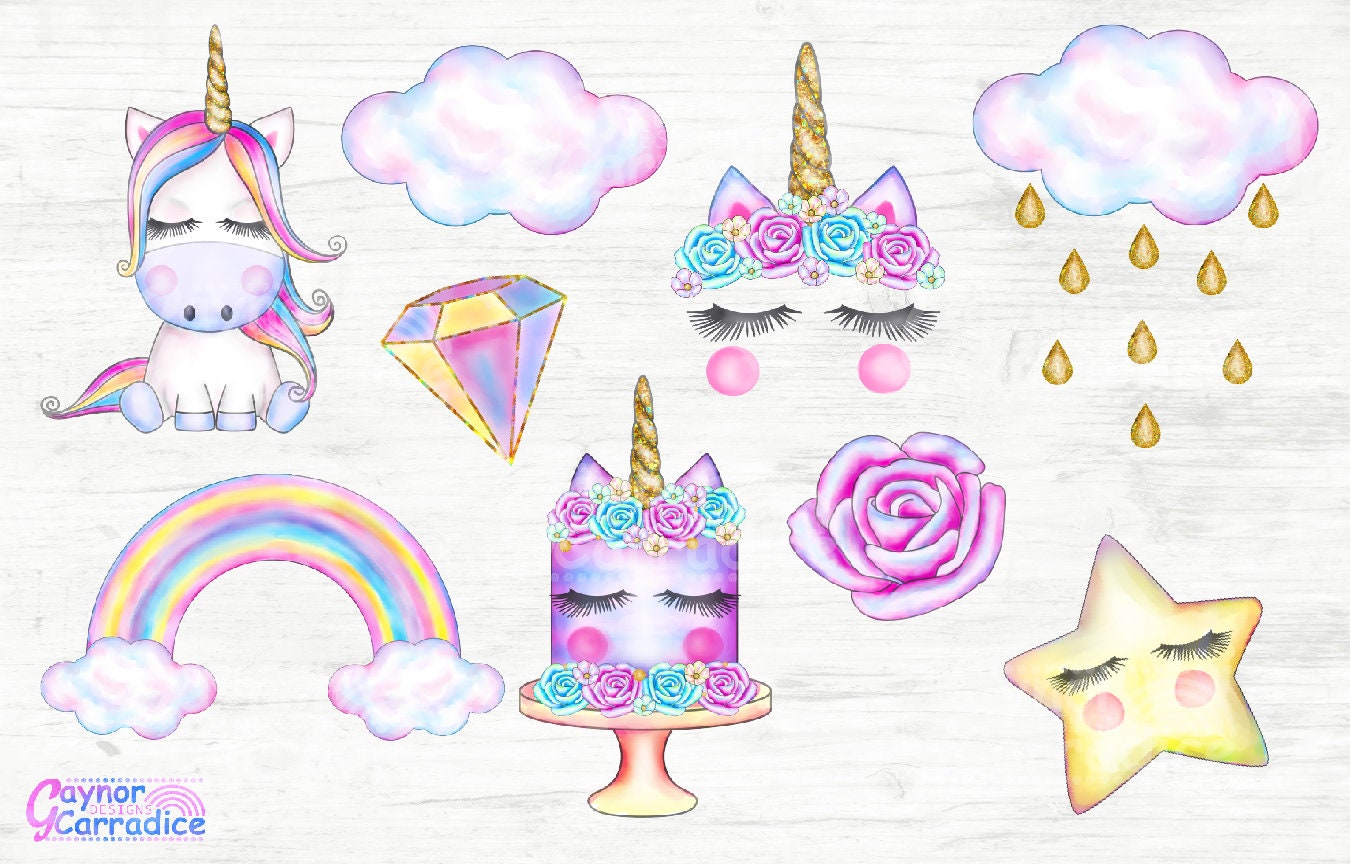 Cute Unicorn Clipart Unicorn Face Clip Art Birthday Party | Etsy