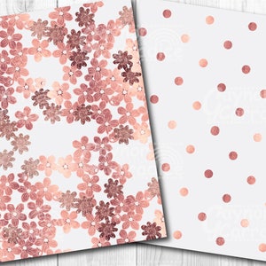 Rose Gold Digital Papers Pack Blush Floral Wedding Seamless Patterns ...