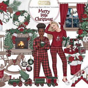 Merry Little Christmas Clipart - 65 Piece Cozy Christmas Clipart ...