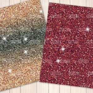 Autumn Glitter Digital Papers - Rust, Purple, Orange Ombre Glitter ...