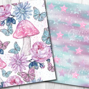 Fairy Digital Paper Watercolor Fairies Seamless Pattern Spring Faeries ...