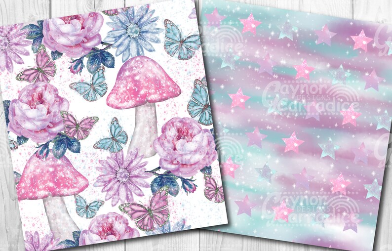 Fairy Digital Paper Watercolor Fairies Seamless Pattern Spring Faeries ...