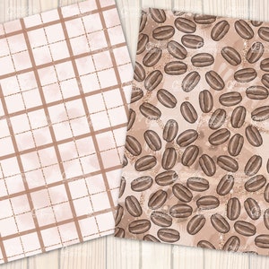 Coffee Digital Papers, 15 Watercolor Coffee Seamless Patterns, Cafe ...