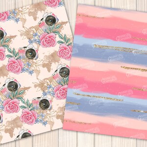 Travel Digital Papers - 12 Watercolor Vacation Seamless Patterns ...