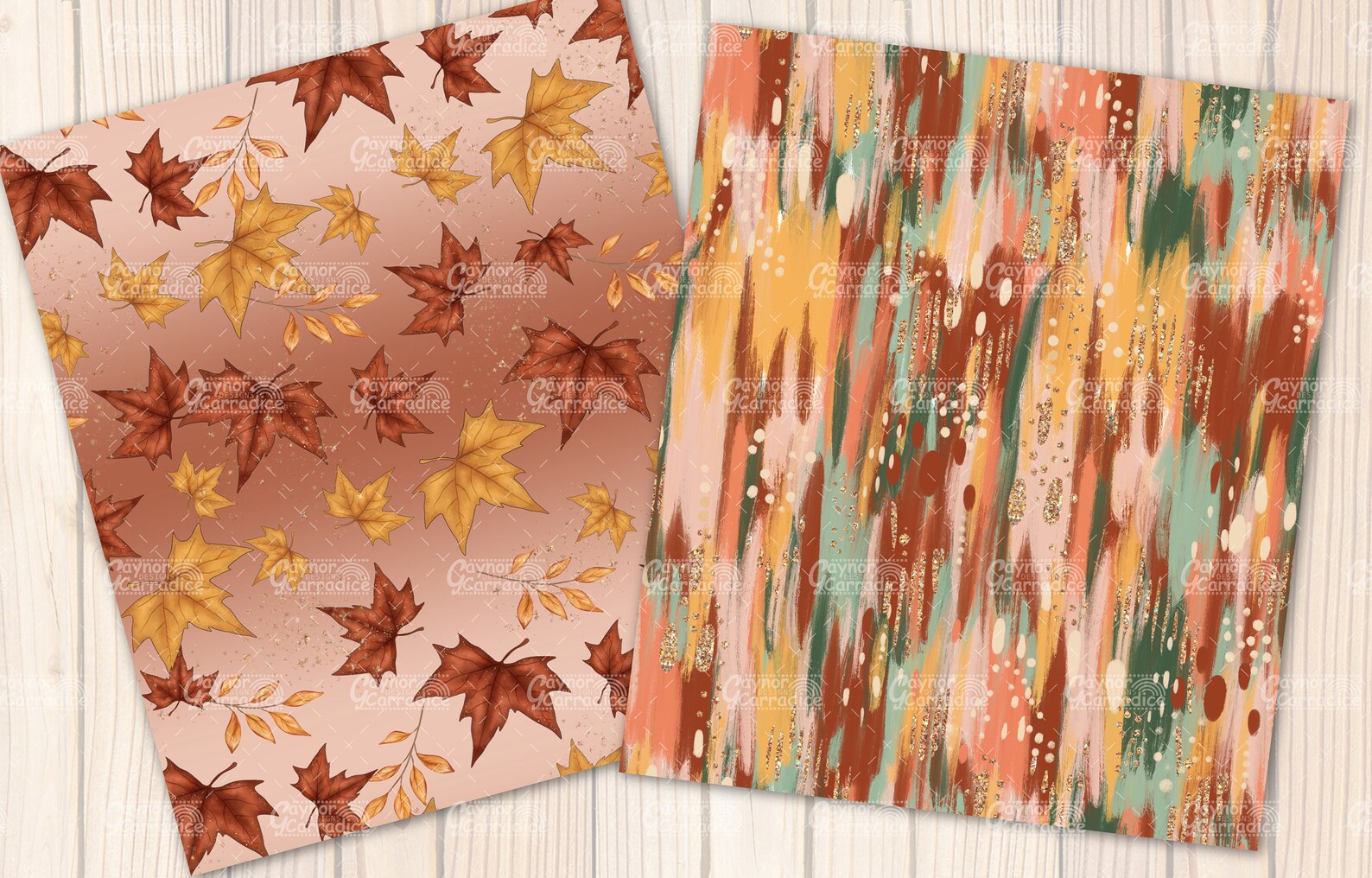 Watercolor Fall Digital Papers 12 Autumn Seamless Patterns - Etsy