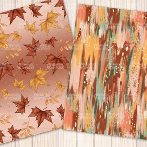 Watercolor Fall Digital Papers - 12 Autumn Seamless Patterns, Pumpkin ...