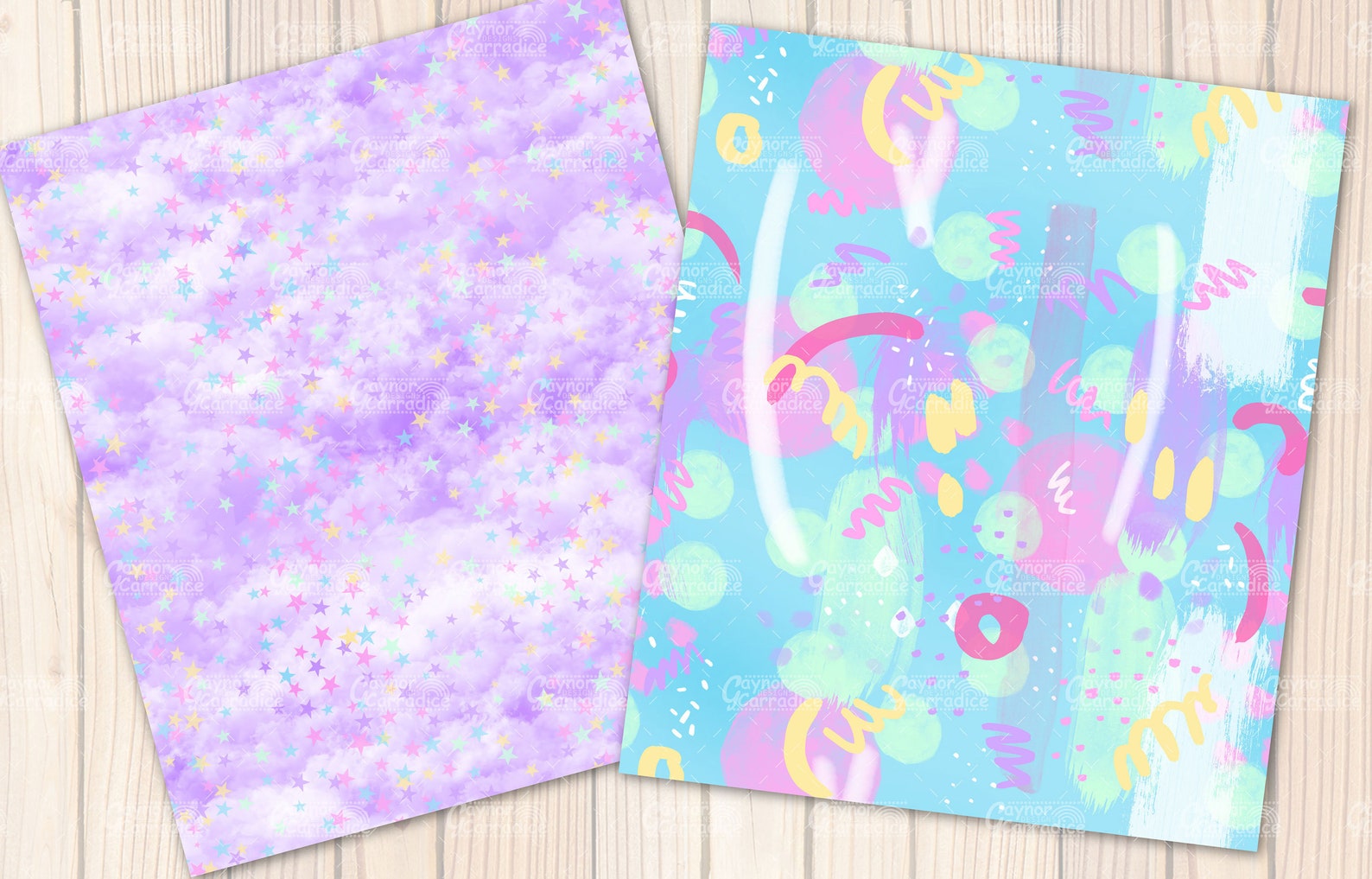 Birthday Digital Papers 12 Watercolor Pastel Seamless | Etsy