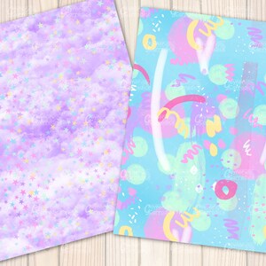 Birthday Digital Papers - 12 Watercolor Pastel Seamless Patterns, Party ...