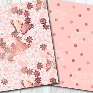 Rose Gold Digital Papers Pack Blush Floral Wedding Seamless Patterns ...