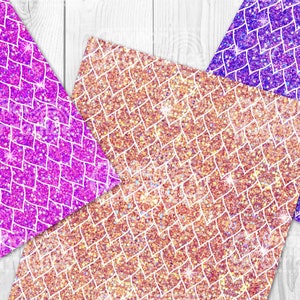 Glitter Mermaid Digital Paper Mermaid Scales Seamless Patterns Gold ...