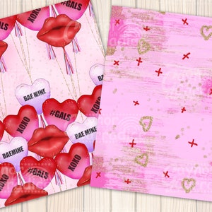 Valentine Digital Papers - 10 Watercolor Valentines Seamless Patterns ...