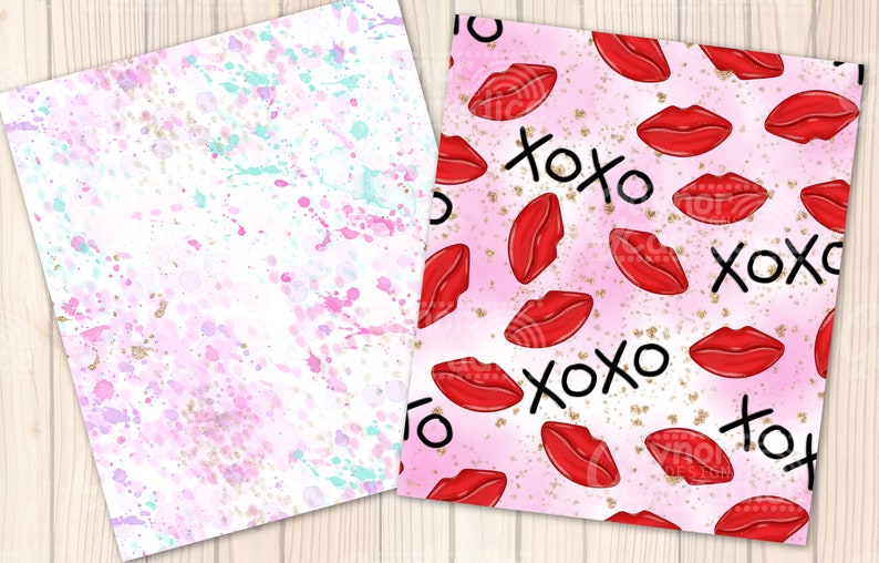 Valentine Digital Papers 10 Watercolor Valentines Seamless | Etsy