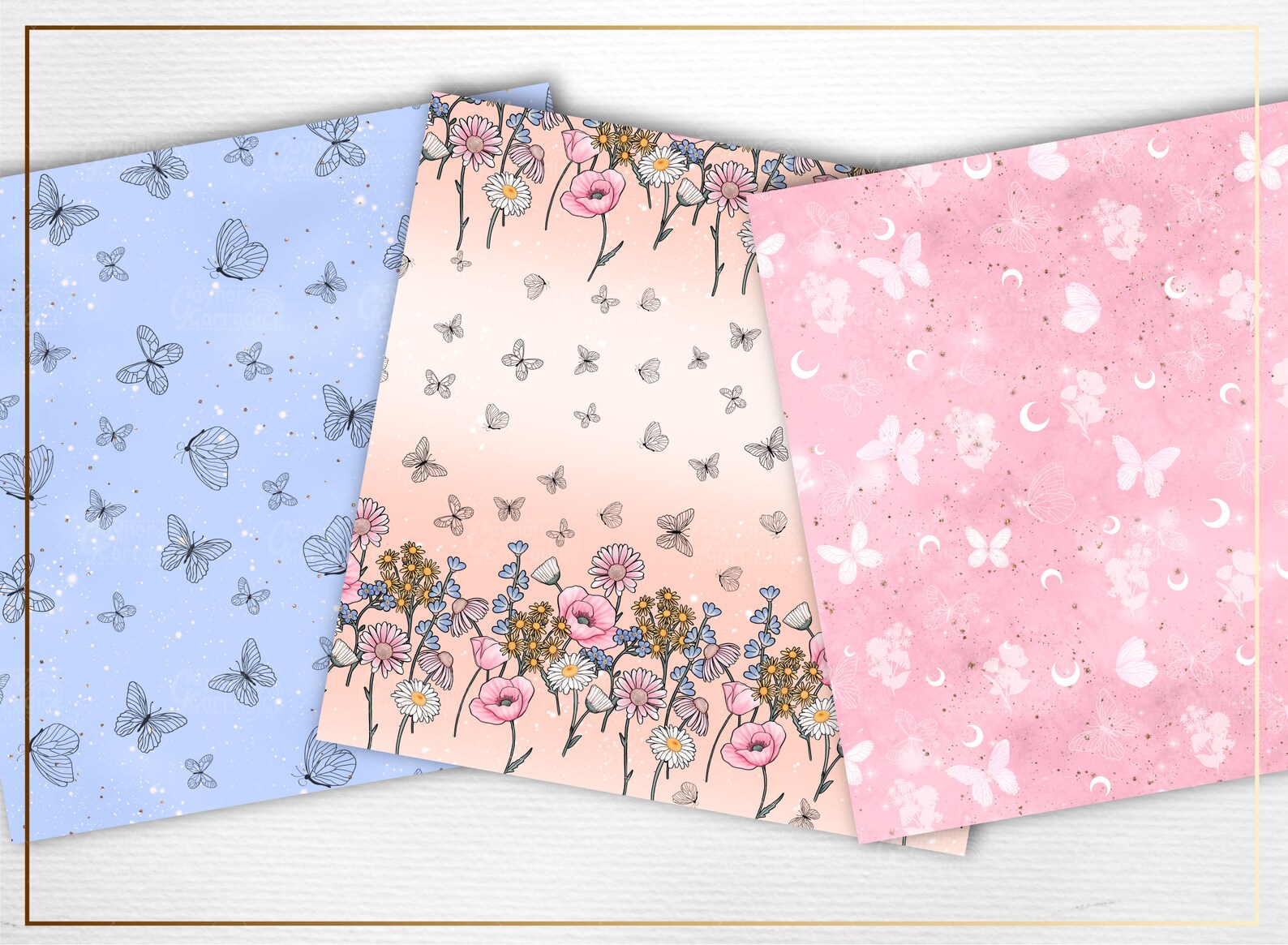 Wildflower Digital Papers 16 Watercolor Spring Seamless - Etsy