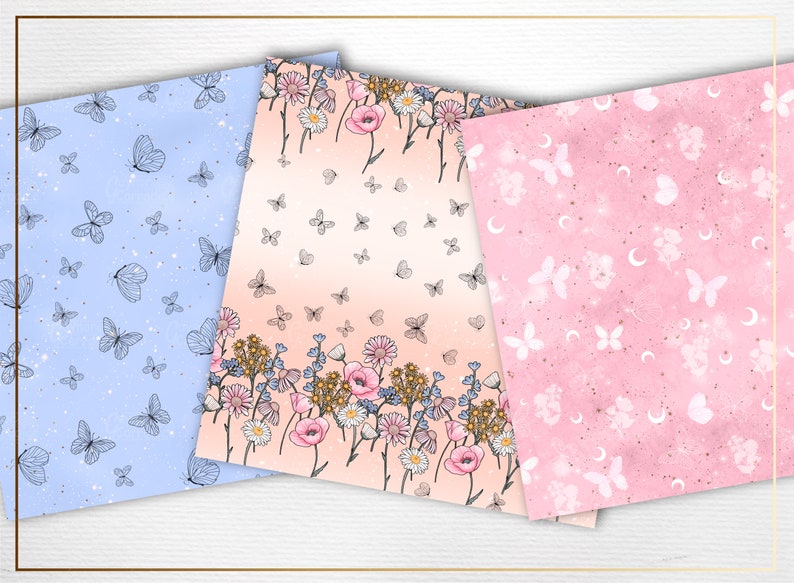 Wildflower Digital Papers - 16 Watercolor Spring Seamless Patterns ...