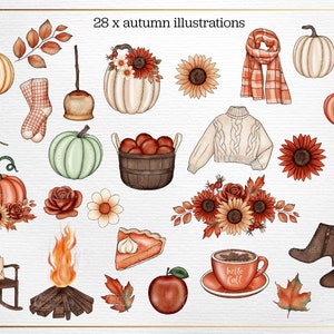 Autumn Favorites Clipart Bundle - Fall Digital Paper / Fall Clipart ...