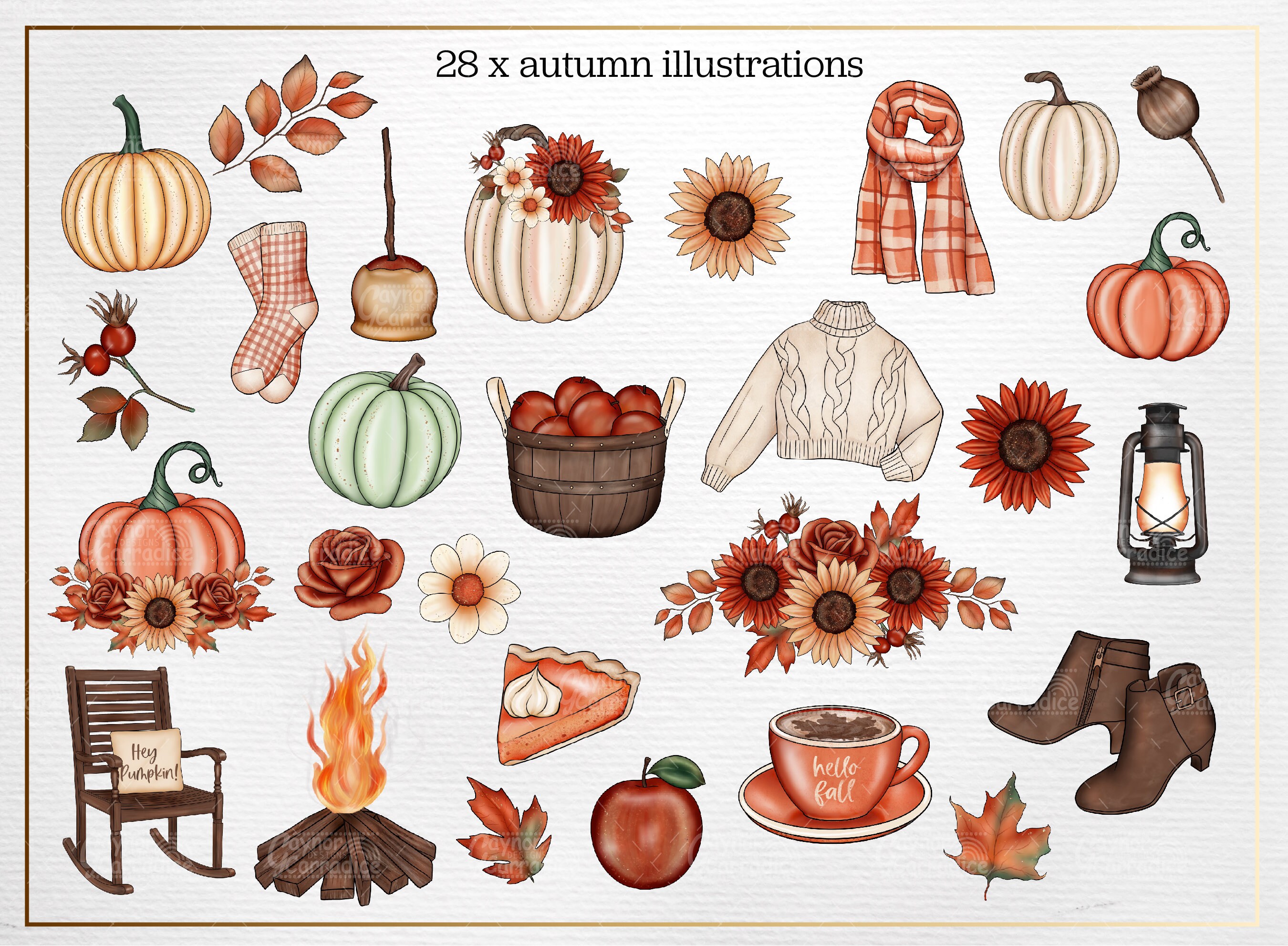 Autumn Favorites Clipart Bundle Fall Digital Paper / Fall - Etsy