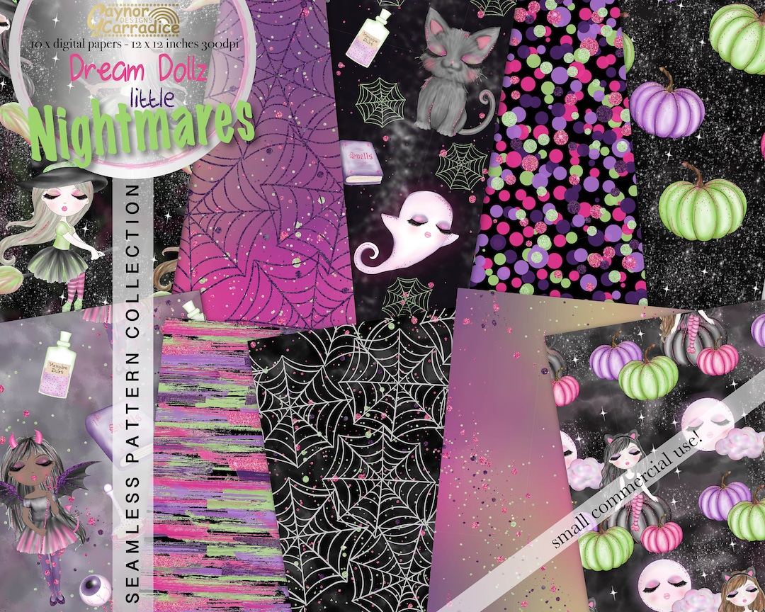 Cute Halloween Digital Papers Halloween Seamless Patterns, Spooky ...