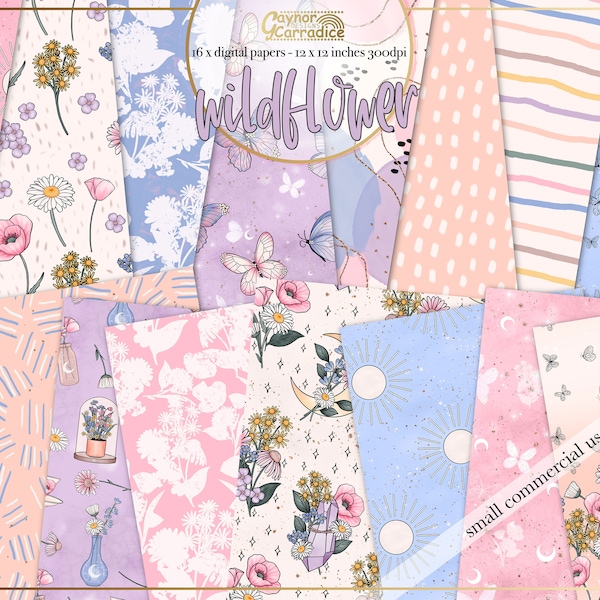 Wildflower Digital Background - Etsy