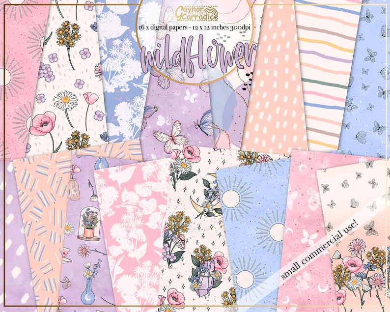 Wildflower Digital Papers 16 Watercolor Spring Seamless - Etsy