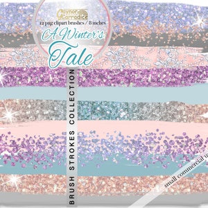 Winter Brush Strokes Clipart - Christmas Glitter Paint Strokes Clipart ...