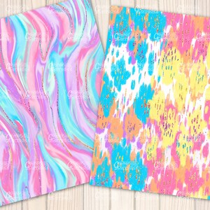 Happy Place - Rainbow Digital Papers - 12 Watercolor Summer Seamless ...
