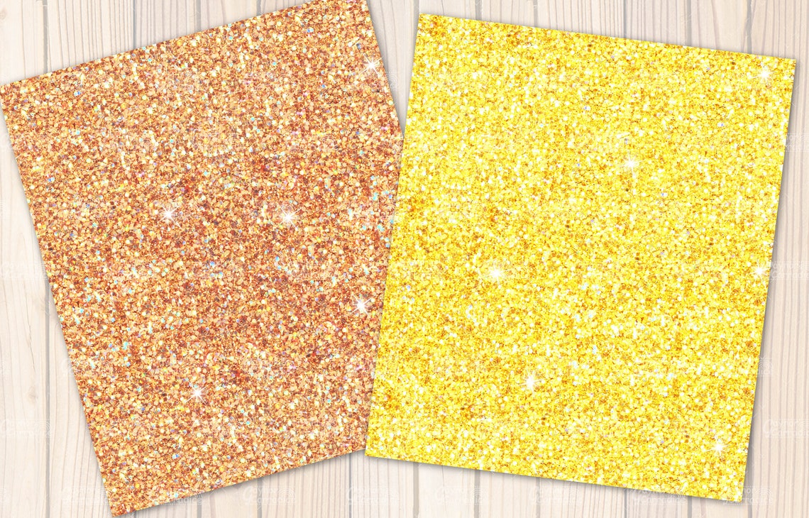 Lemon Glitter Digital Papers Yellow Green Orange Rose | Etsy