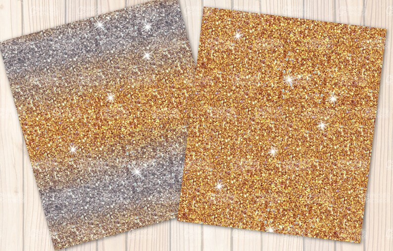 Winter Glitter Digital Papers Rose Gold Navy Silver Ombre - Etsy