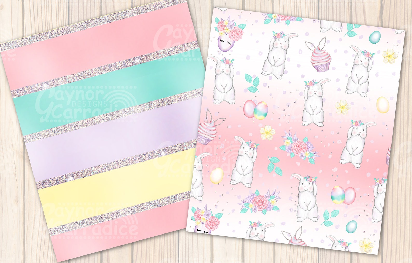 Easter Digital Papers 12 Watercolor Bunny Seamless Patterns | Etsy